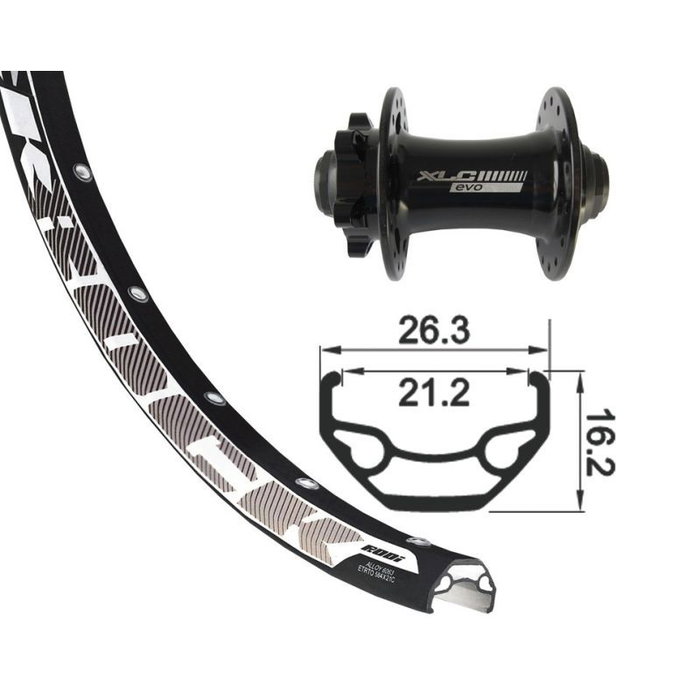 XLC Rueda Delantera Rodi Black Rock 26" Disco 32 Agujeros Aluminio ...