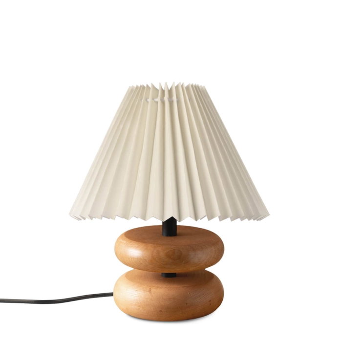 Opviq Lámpara de Mesa 242078 Madera PVC Crema Roble 28 cm - Bixoto.com