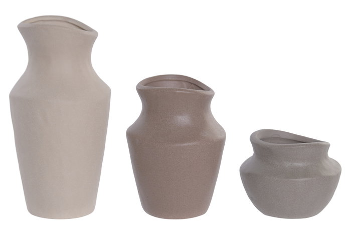 DKD Home Decor Jarron Urban Crudo 11 x 21.8 x 11 cm Set de 3 - Bixoto.com