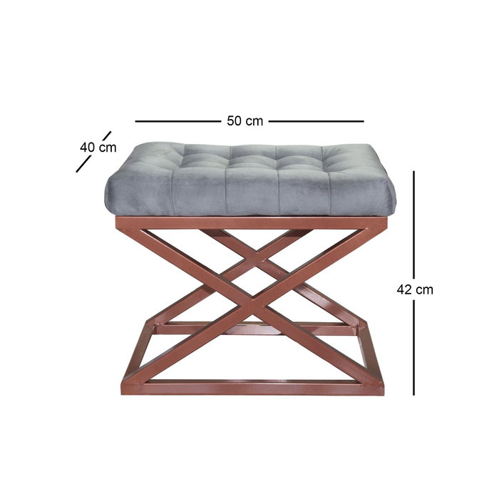 Atelier Del Sofa Puff Cobre y Gris 50x40x42 cm - Bixoto.com