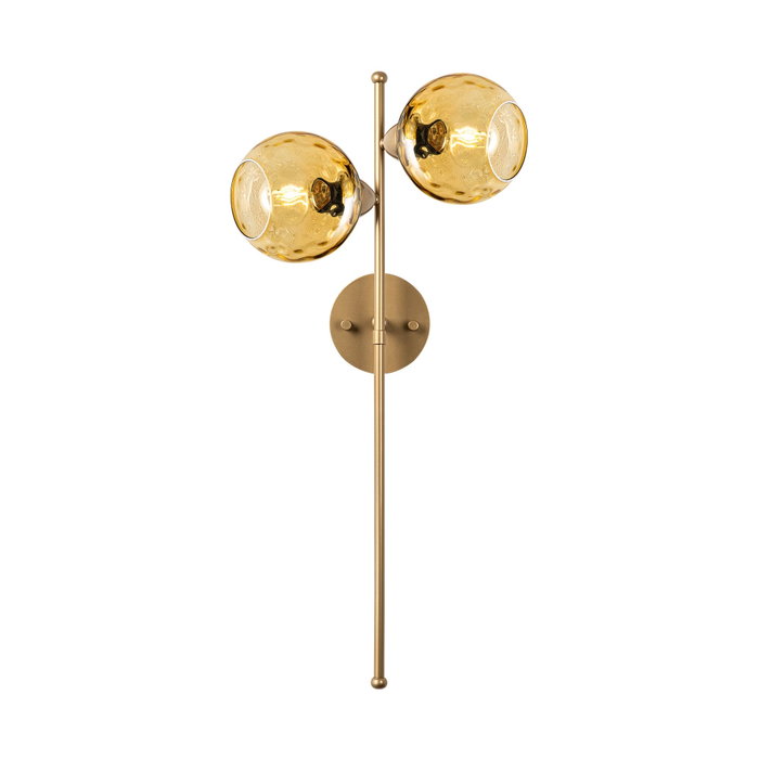 Opviq Lámpara de Pared 15 - 14424, Metal y Vidrio, Amarillo y Dorado ...