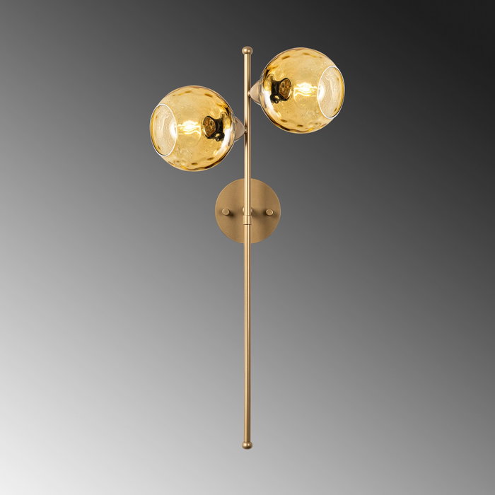 Opviq Lámpara de Pared 15 - 14424, Metal y Vidrio, Amarillo y Dorado ...
