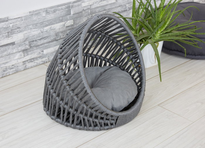 Hanah Home Cama Macramé para Mascotas - Grey, Estructura Metálica ...
