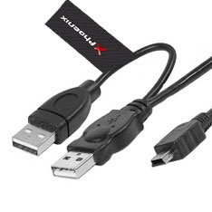 Phoenix Technologies Câble USB 2.0 A Mâle vers Mini USB en Y pour ...