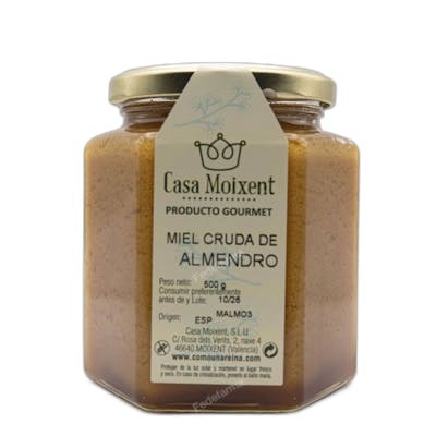 Como Una Reina Tarro Hexagonal Miel D'Almond Cru 500g - Bixoto.com