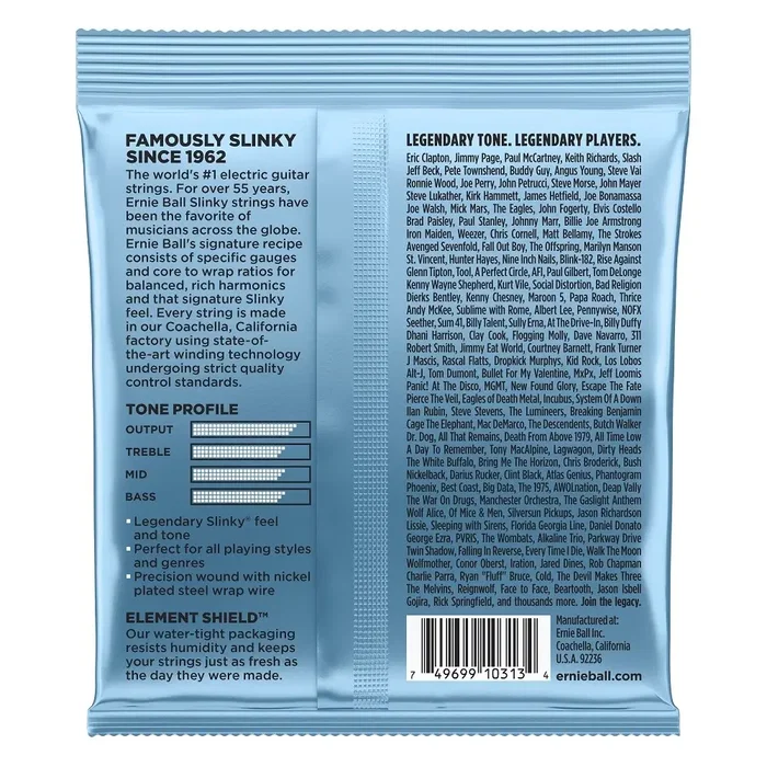 Ernie Ball Primo Slinky 9.5-44 Jeu de cordes pour guitare électrique ...