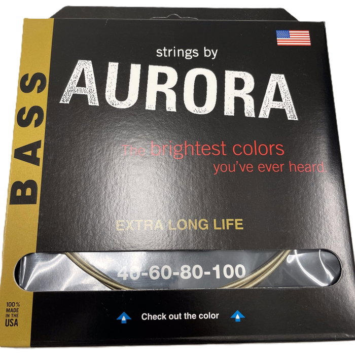 Aurora Gold 40-100 Cordes de Basse Aurora Coated Nickel/Silver Nickel ...