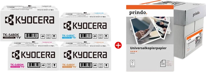 Kyocera TK-5480 Value Pack Noir Cyan Magenta Jaune Blanc (+ Papier ...