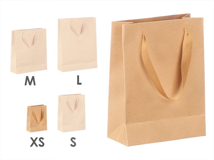 Pincello Sac en Papier Kraft Uni Mini 20 x 15 x 7 cm Marron (Set de 48 ...