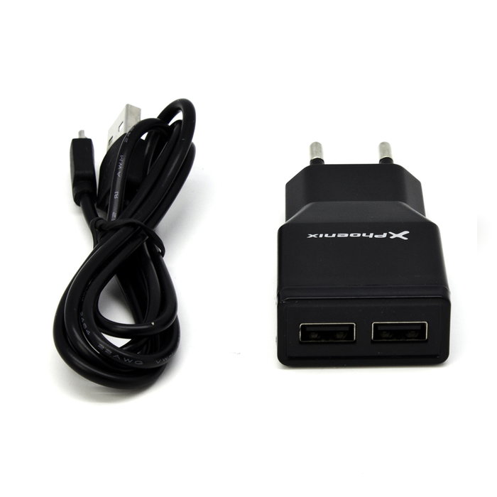 Phoenix Technologies Chargeur USB 5V Double Port 2A avec Câble Micro ...