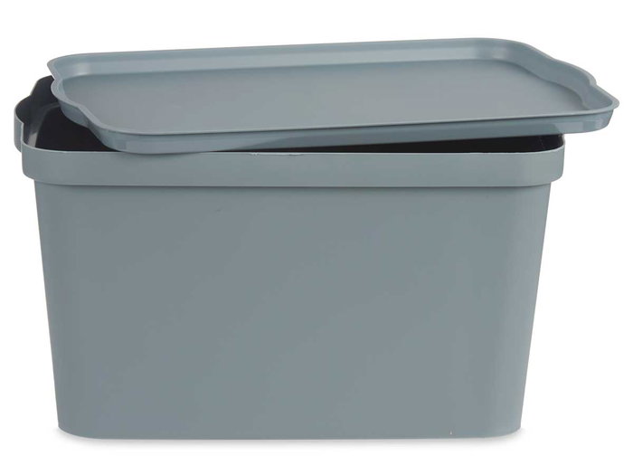 Kipit Boîte de Rangement Plastique avec Couvercle 24L Gris 29,3x24,5x45 ...