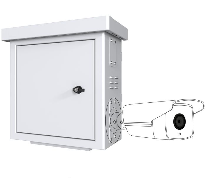 Lanview Armoire de Vidéosurveillance Extérieure Mini pour 4 Caméras ...