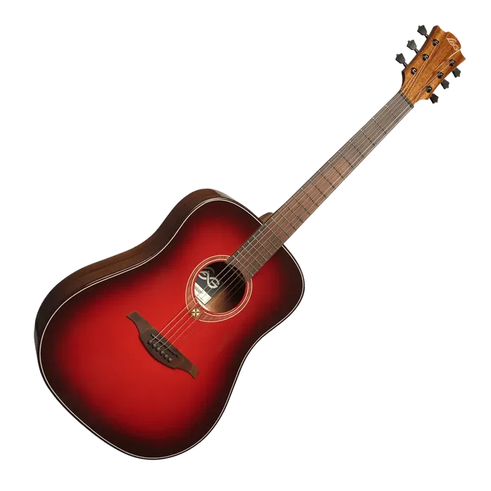 LAG Guitare Acoustique Dreadnought Folk Edition Limitée Red Burst ...