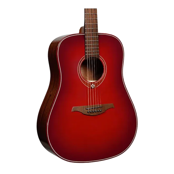 LAG Guitare Acoustique Dreadnought Folk Edition Limitée Red Burst ...