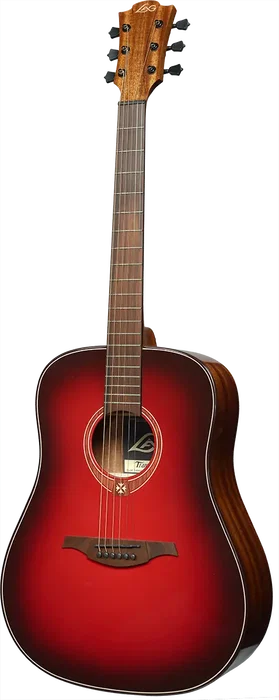 LAG Guitare Acoustique Dreadnought Folk Edition Limitée Red Burst ...