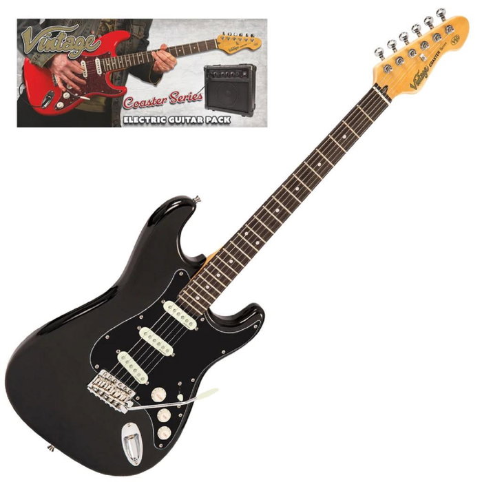Vintage V60 Coaster Guitar Pack – Gloss Black | Guitare électrique ...