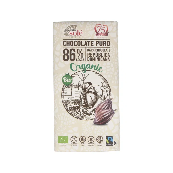Chocolates Sole Chocolat Noir 86% 100g Bio - Bixoto.com