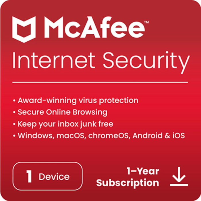 McAfee Antivirus Internet Security 1 Appareil 1 An Téléchargement ...