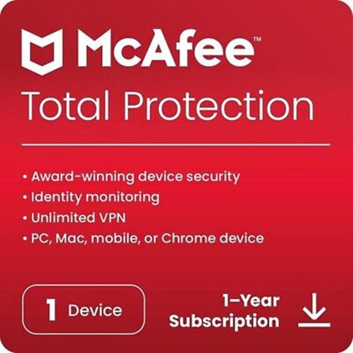 McAfee Total Protection Antivirus 1 Appareil – 1 An Licence ...