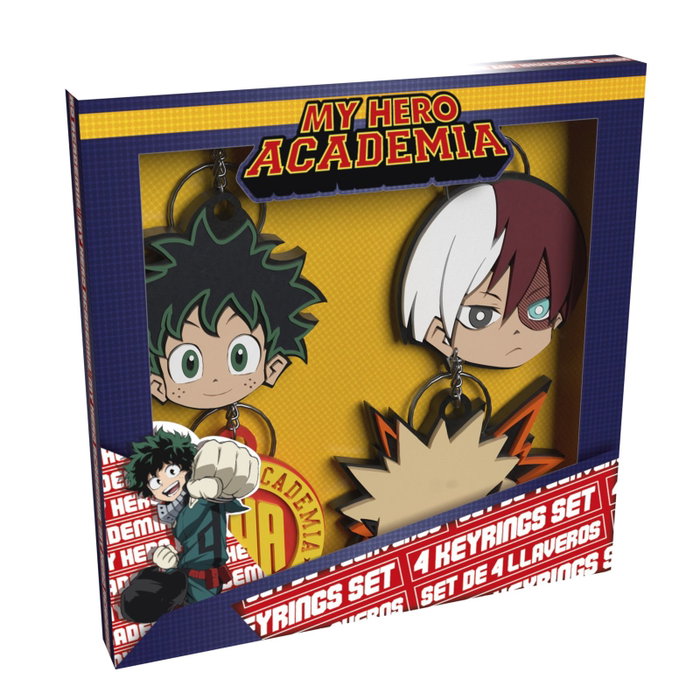 Cyp Brands Set de 4 Porte-clés My Hero Academia Deku Katsuki Shoto Logo ...