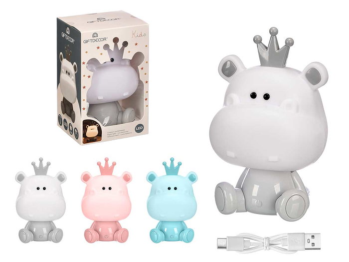 Giftdecor Lampe Enfant Quitamiedo Hippopotame Assortiment Couleurs ...