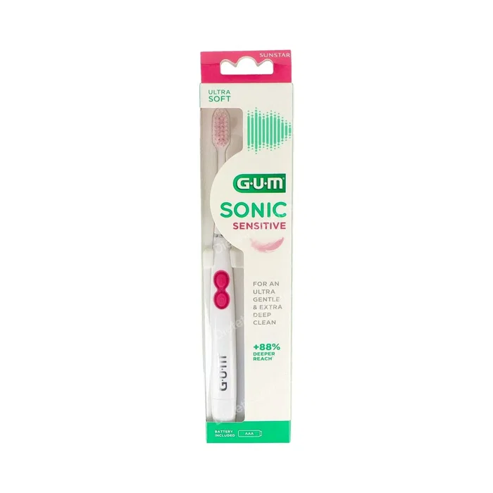 GUM Brosse à Dents Électrique Sonic Sensitive à Piles 1 Unité - Bixoto.com