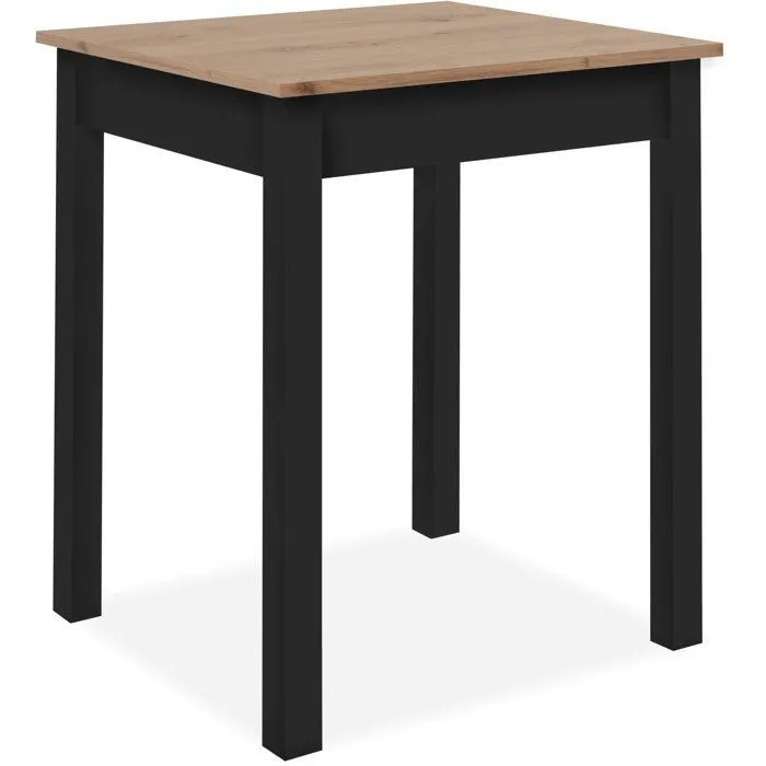 CAPRI 81A Table à Manger Carrée 4 Personnes Chêne Artisan et Noir MDF ...