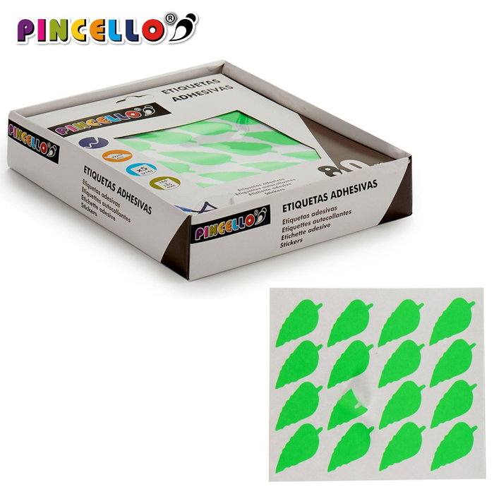 Pincello Étiquettes Adhésives 22x49 mm Feuilles Assorties 5 Pièces ...