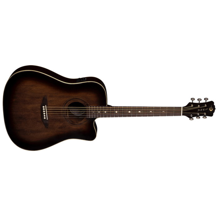 LUNA Art Vintage Dreadnought Cutaway A/E Solid Top Guitare acoustique ...