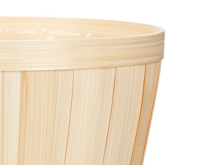 Ibergarden Cache-pot Rond Bambou 25 cm Naturel avec Doublure PVC (Set ...