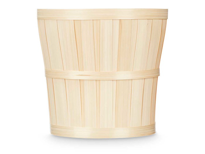 Ibergarden Cache-pot Rond Bambou 25 cm Naturel avec Doublure PVC (Set ...